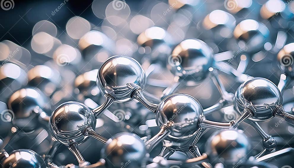 Metallic Orbs Connected in a Lattice Structure, Reflecting Light Stock ...