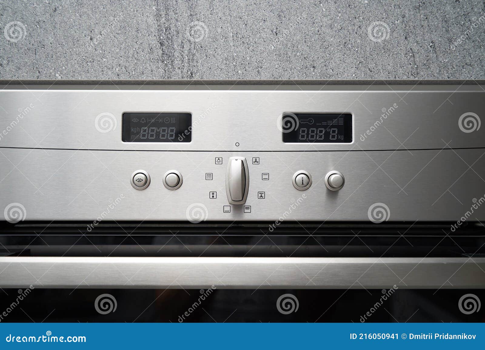 Metallic Oven and Its Control Panel with Displays for Setting the ...