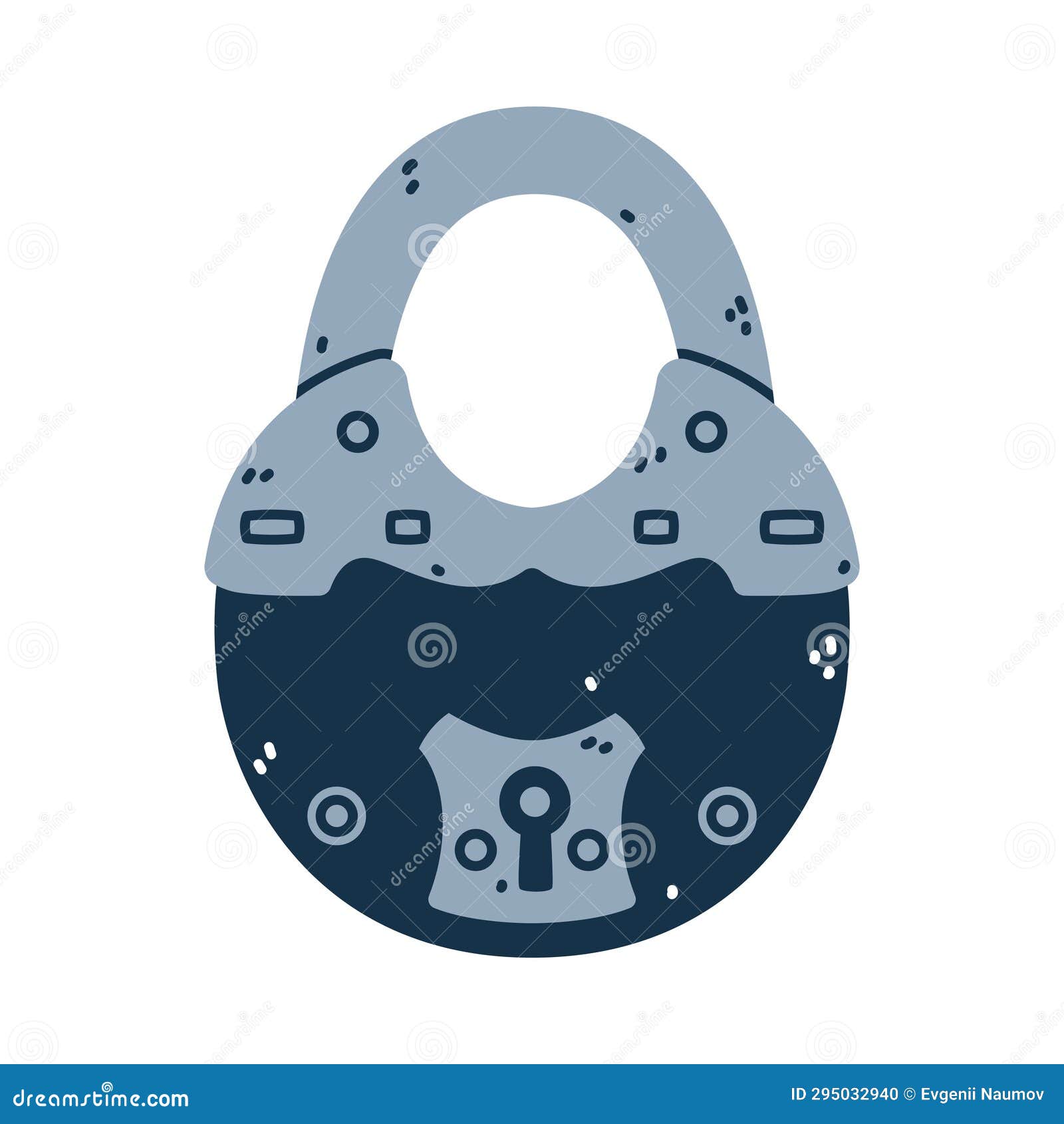 Metallic Padlock As Portable Lock with Shackle Vector Illustration ...