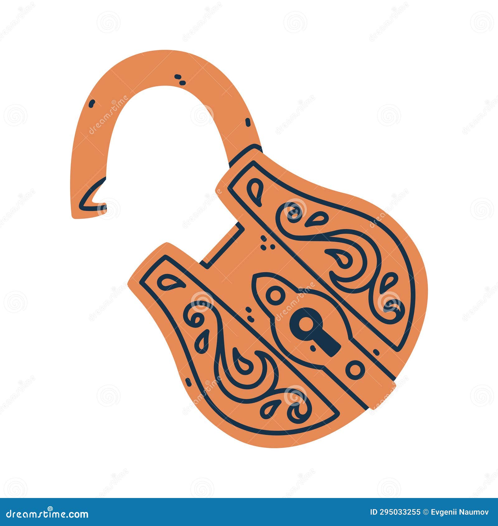 Metallic Padlock As Portable Lock with Shackle Vector Illustration ...
