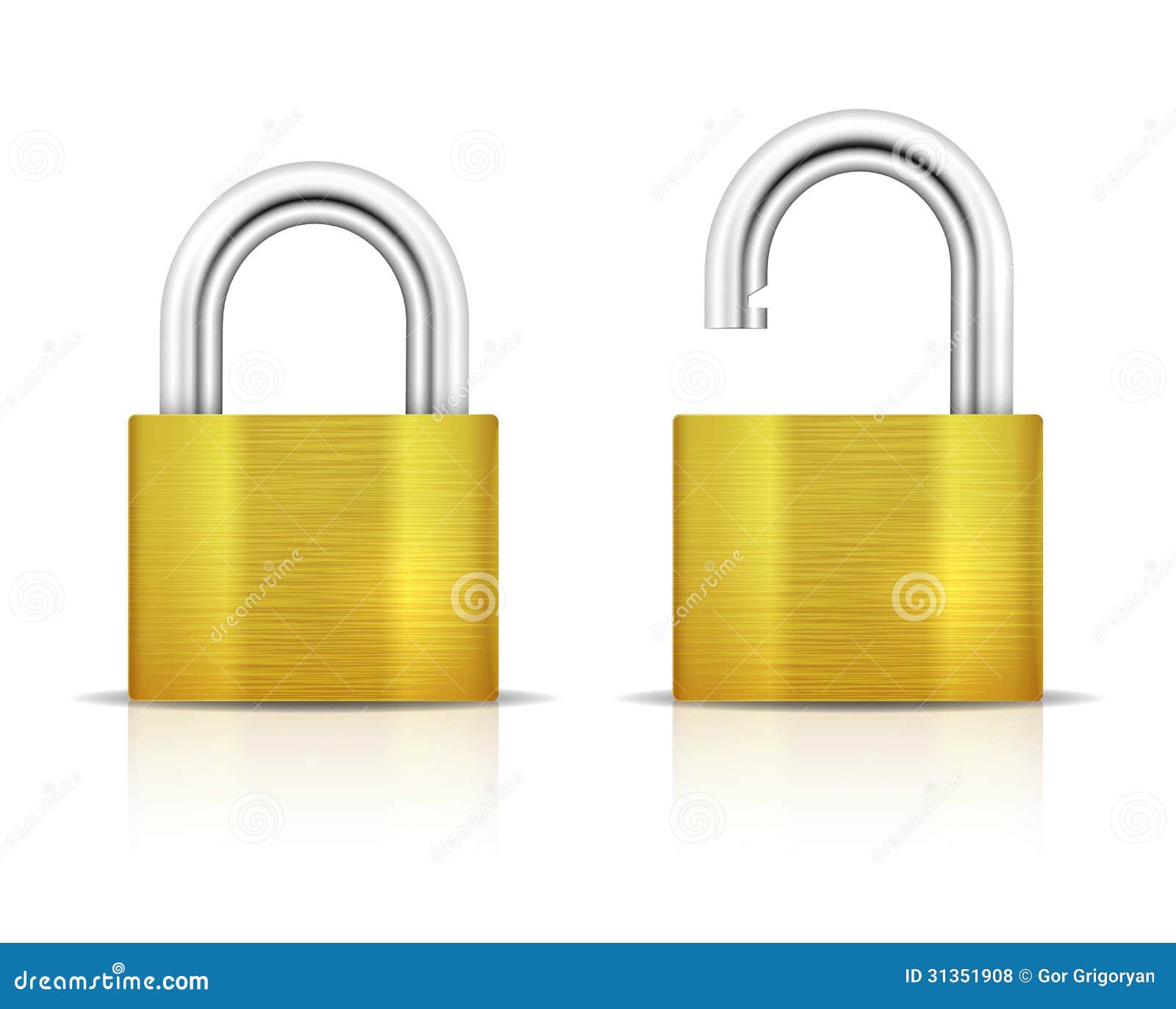 Metallic Padlock. Closed Lock Security Icon Stock Vector - Illustration ...