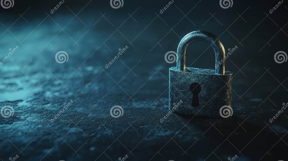 Metallic Padlock on a Dark Surface Symbolizing Security and ...