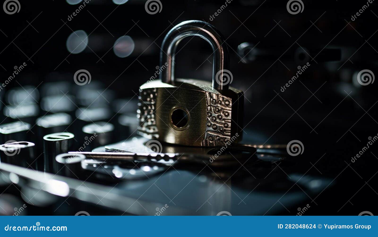 Metallic Padlock Symbolizes Computer Security and Encryption for Data ...