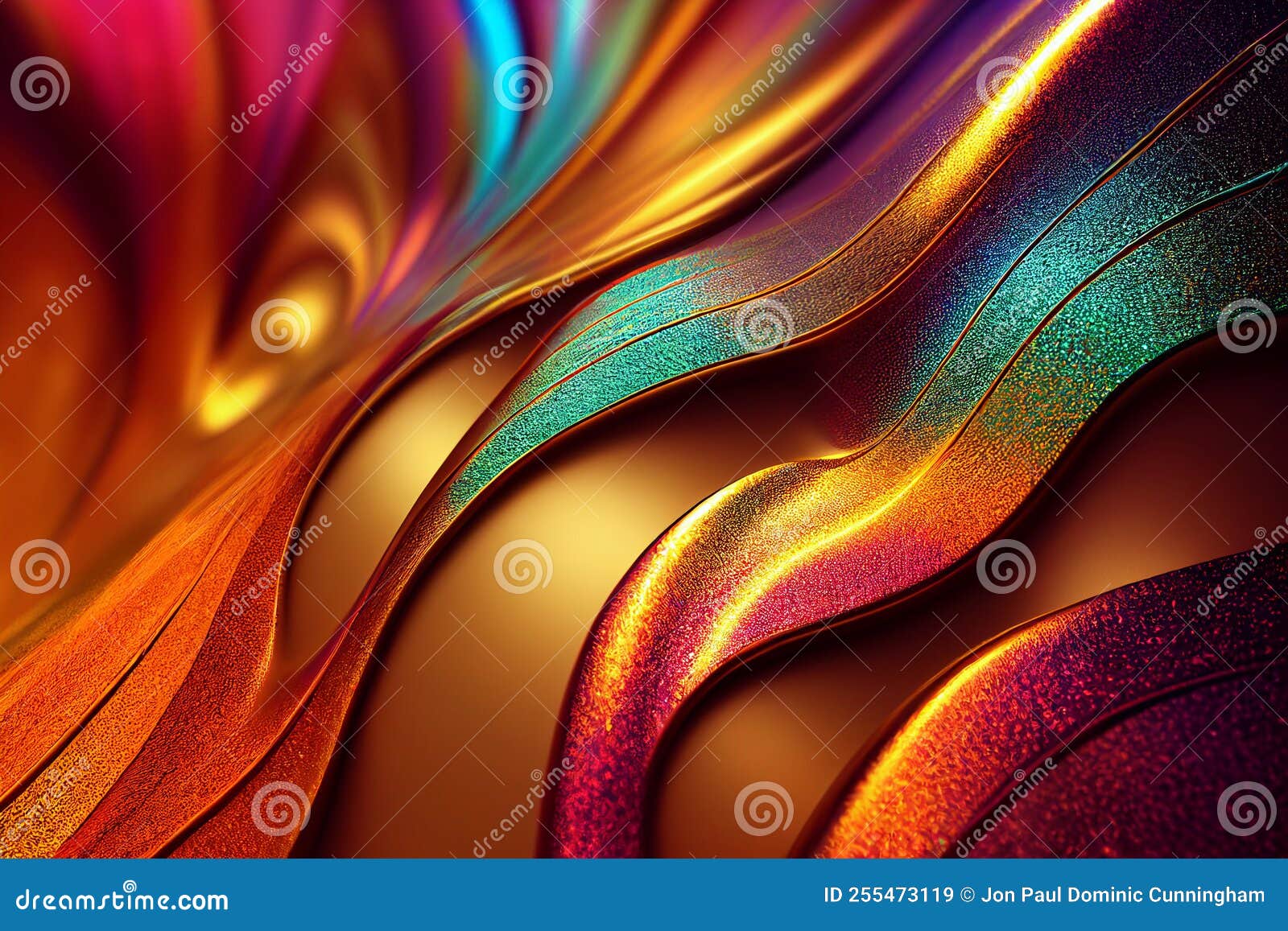 Metallic Paint Ink Multi Coloured Abstract Background Illustration ...