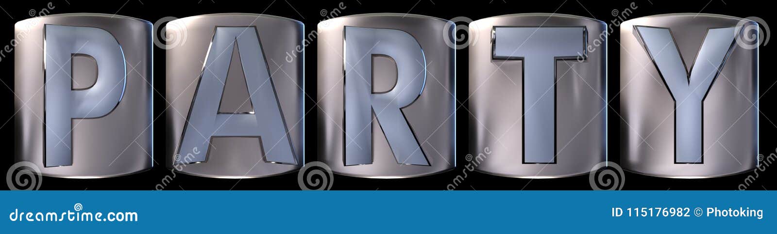 Metallic party word stock illustration. Illustration of young - 115176982