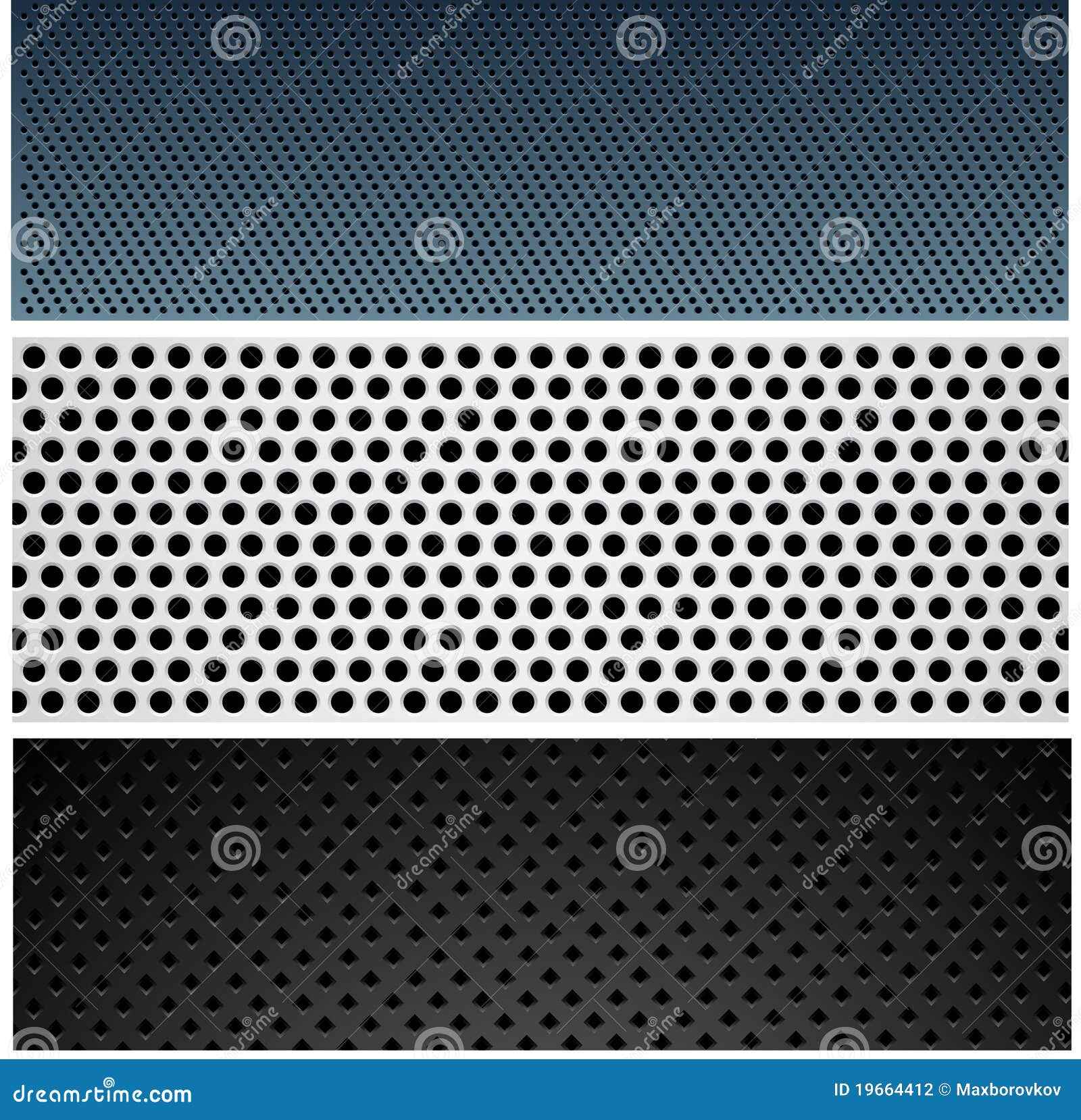 Metallic pattern set. stock vector. Illustration of close - 19664412