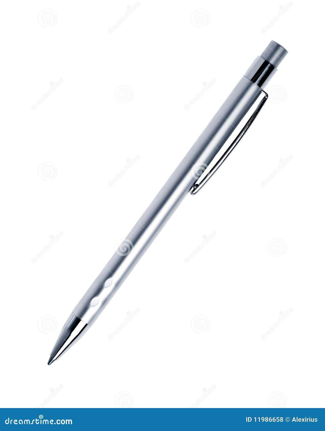 Metallic Pen Isolated on White Stock Photo - Image of luxury, silver ...