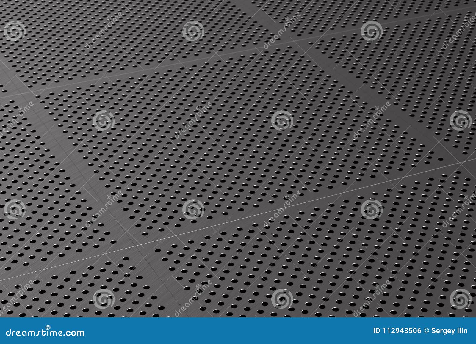 Metallic Perforated Panel. 3D Illustration Stock Illustration ...