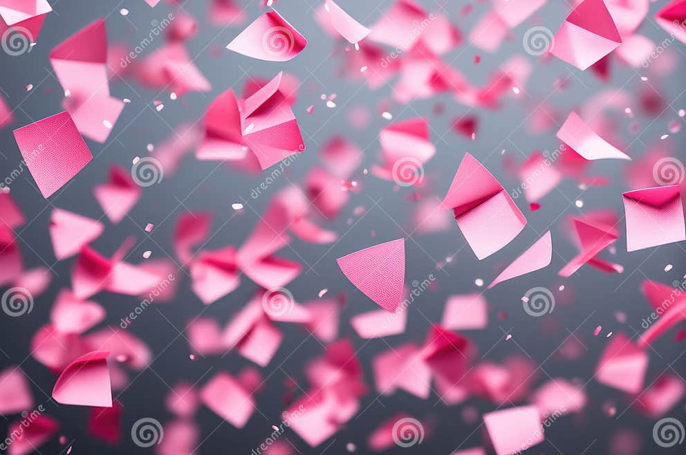 Metallic Pink Confetti Spread on a Neutral Background Stock Image ...