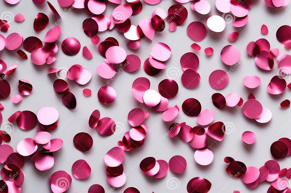 Metallic Pink Confetti Spread on a Neutral Background Stock Photo ...