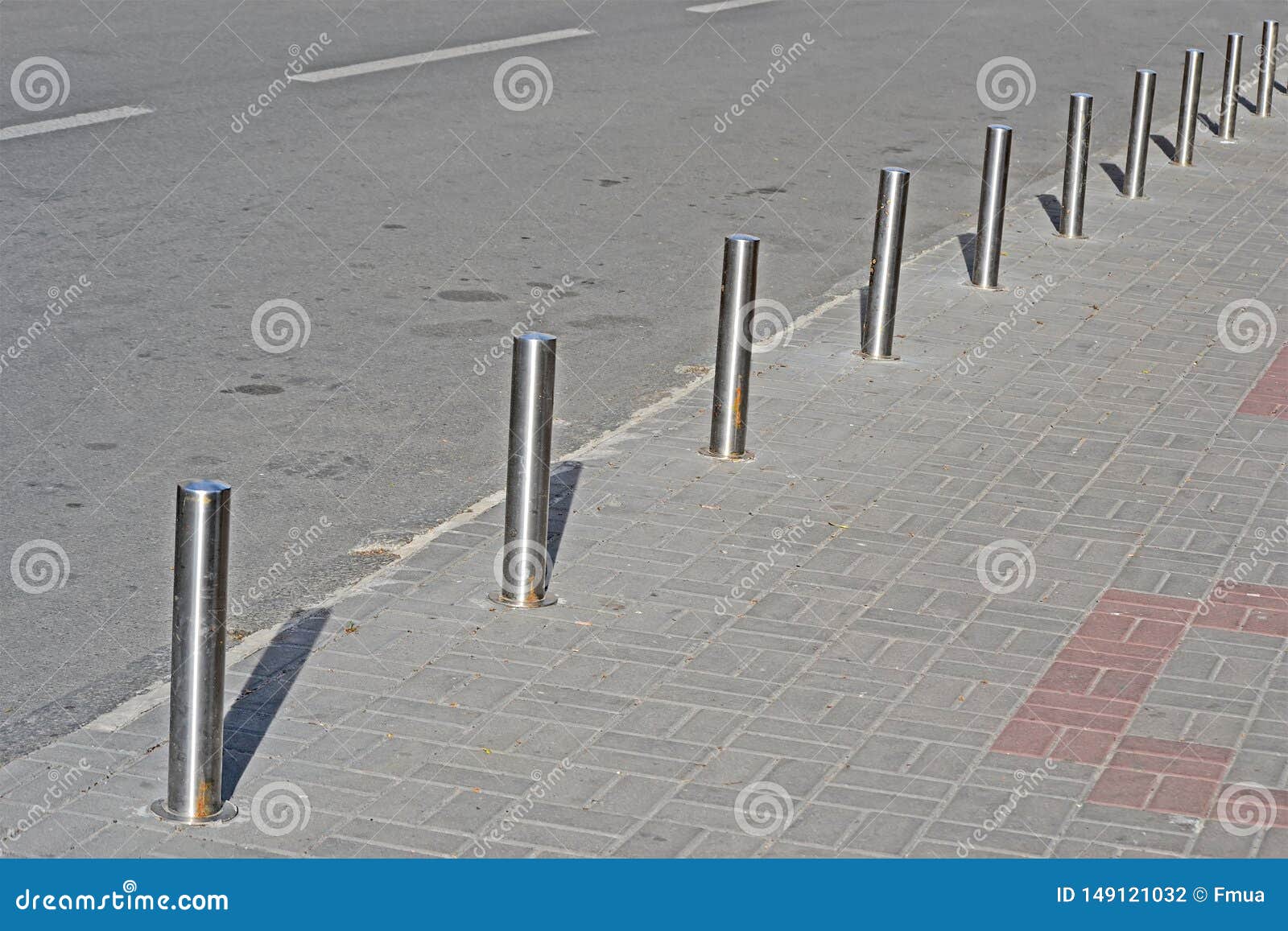 Metallic Pylon Barrier Omn the Street, Security Diversity, Stock Photo ...