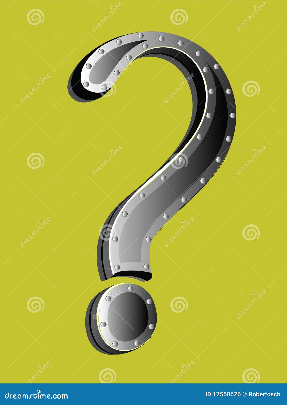 Metallic Question Mark, 3D Rendering Royalty-Free Stock Photography ...