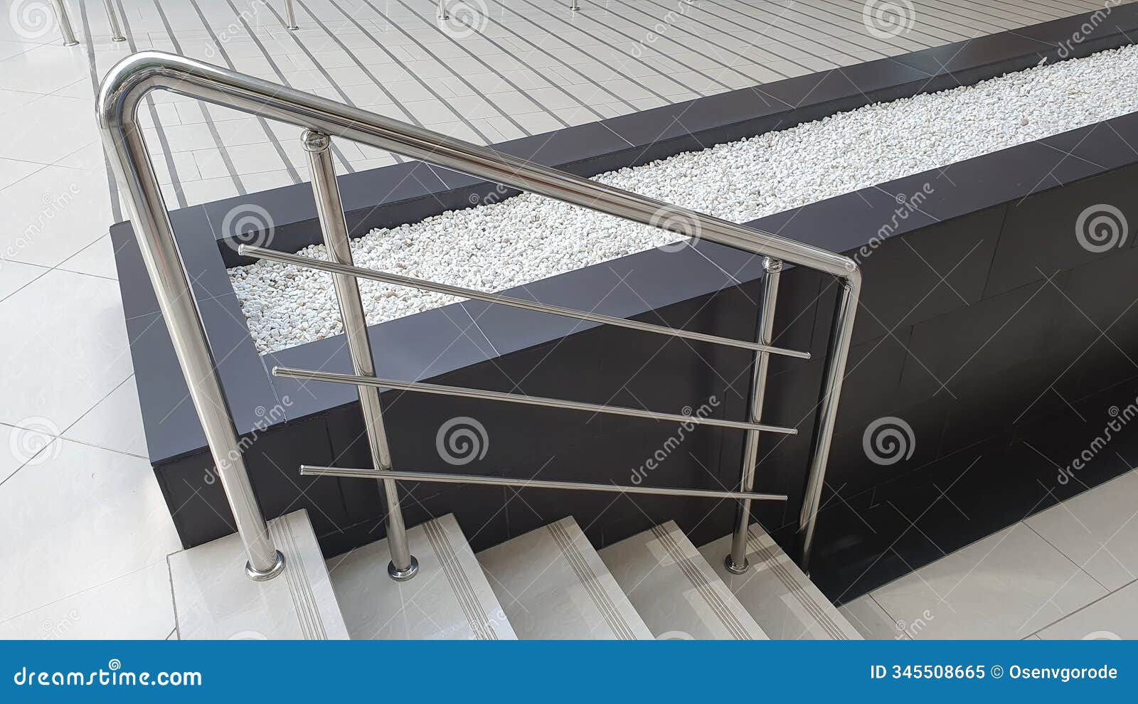 Metallic Railing Along the Staircase. Railing Protection from Falling ...