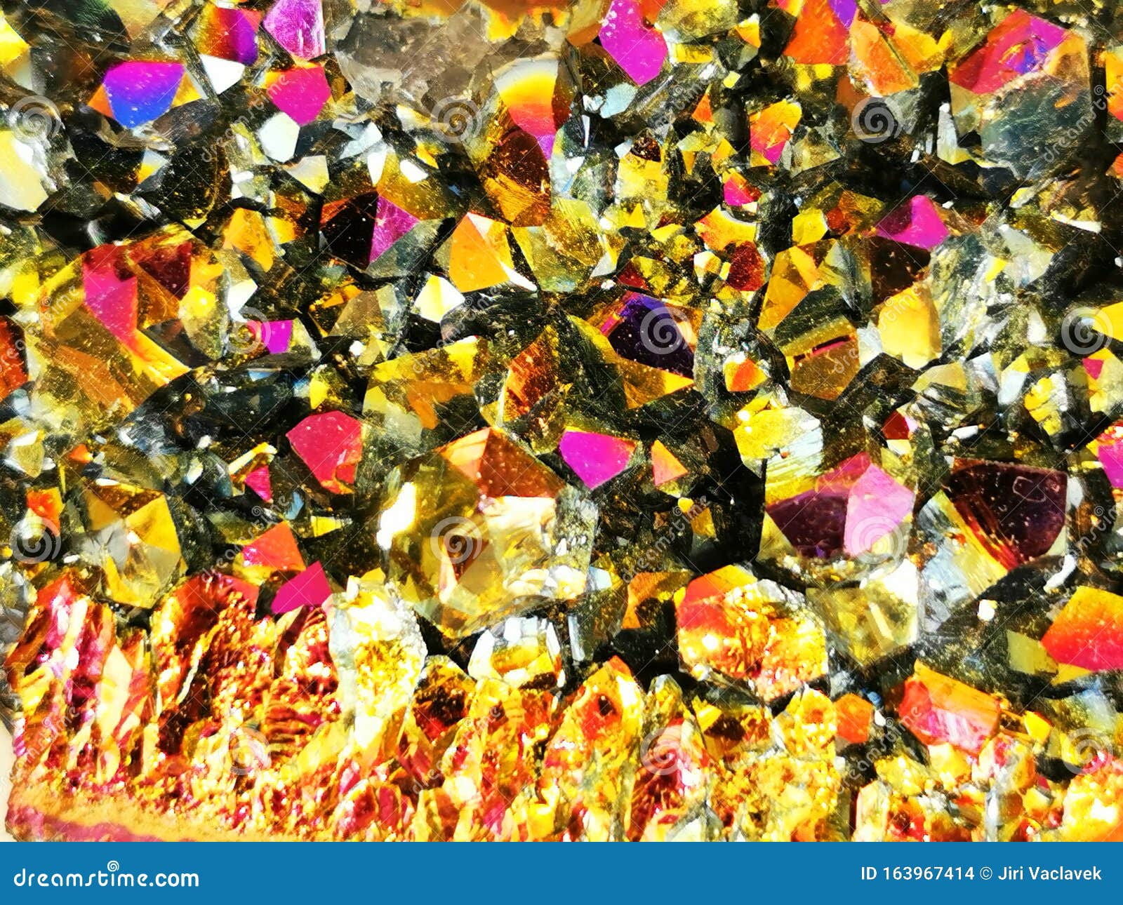 Metallic Rainbow Crystal Texture Stock Photo - Image of detailed, aura ...