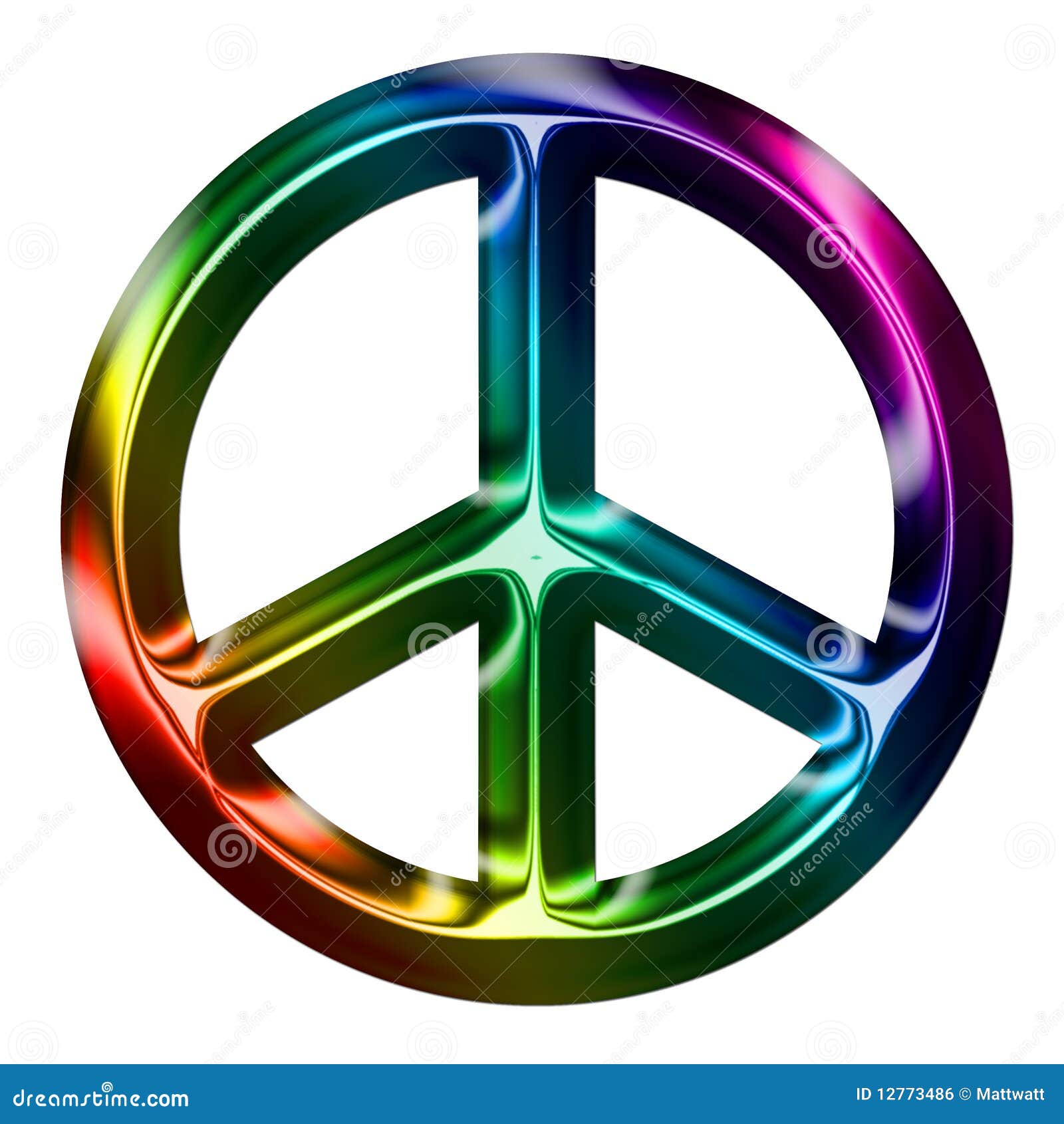 Metallic Rainbow Peace Sign Stock Illustration - Illustration of sign ...
