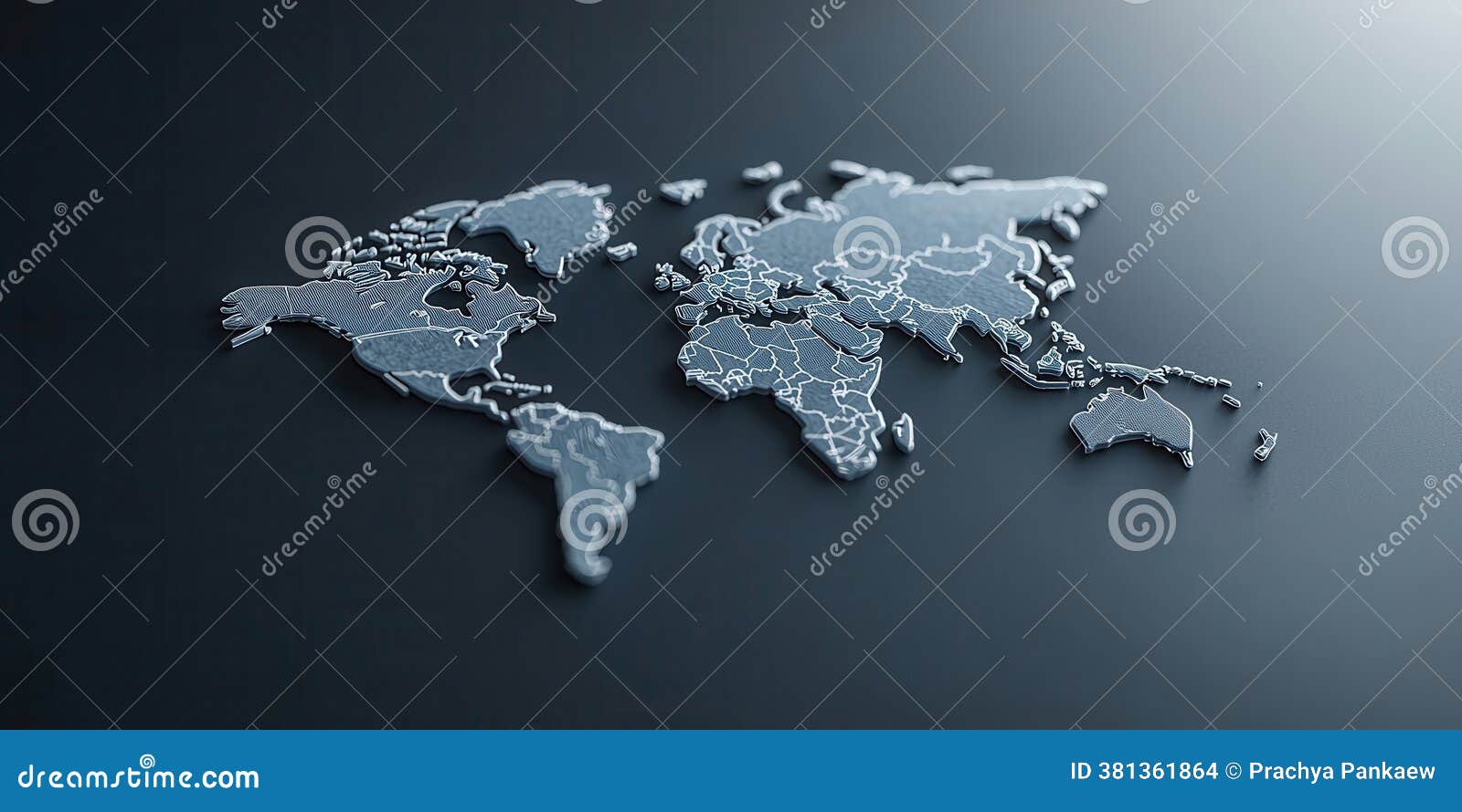 A Metallic Raised World Map On A Dark, Textured Background Picture ...