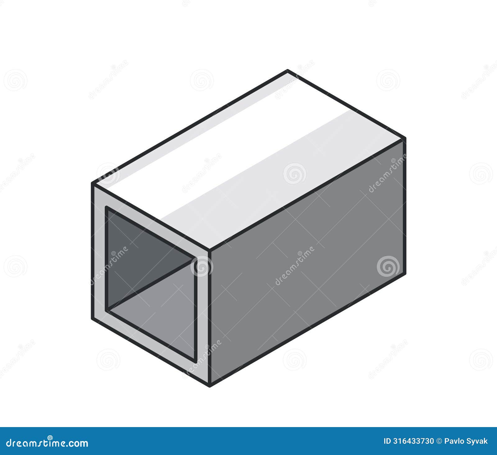 Metallic Rectangular Hollow Profile, Used in Construction or ...