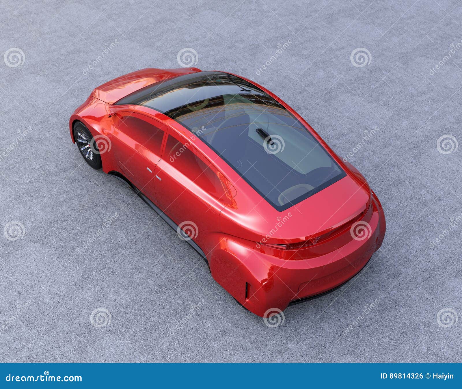 Metallic Red Autonomous Vehicle Stock Illustration - Illustration of ...