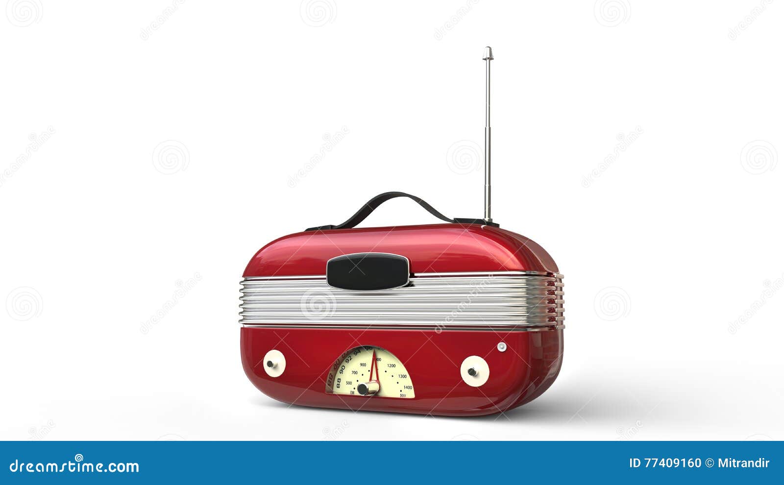 Metallic Red Cool Vintage Radio Stock Illustration - Illustration of ...