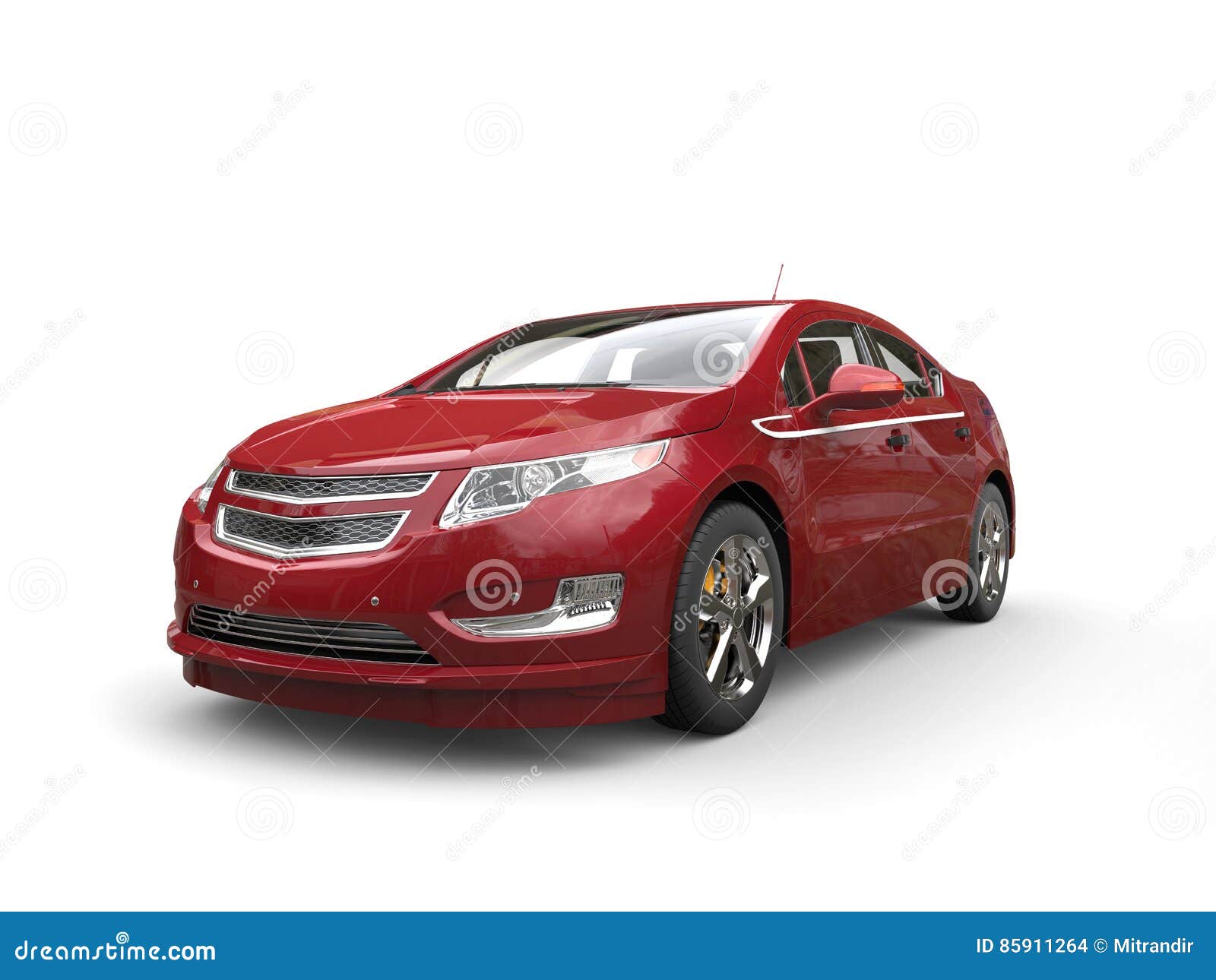 Metallic Red Electric Modern Car Stock Illustration - Illustration of ...