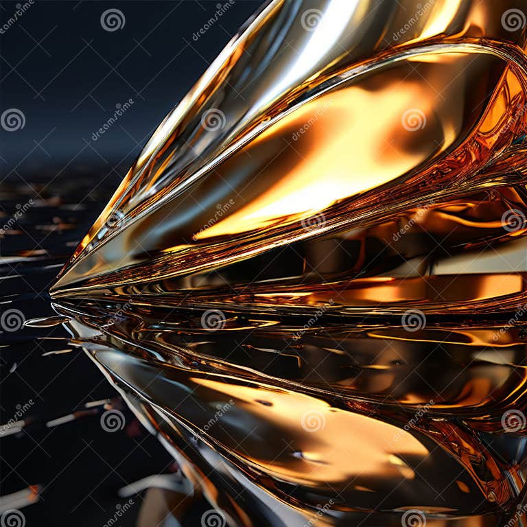 Metallic Reflection a Reflection Created on a Shiny Me Stock Image ...