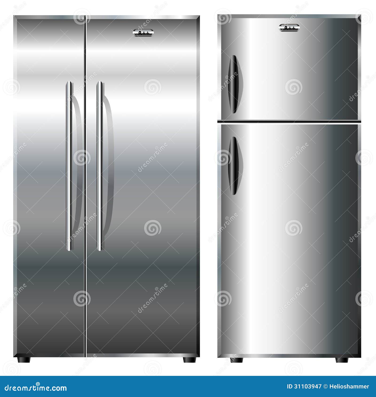 Metallic refrigerators stock vector. Illustration of frost - 31103947