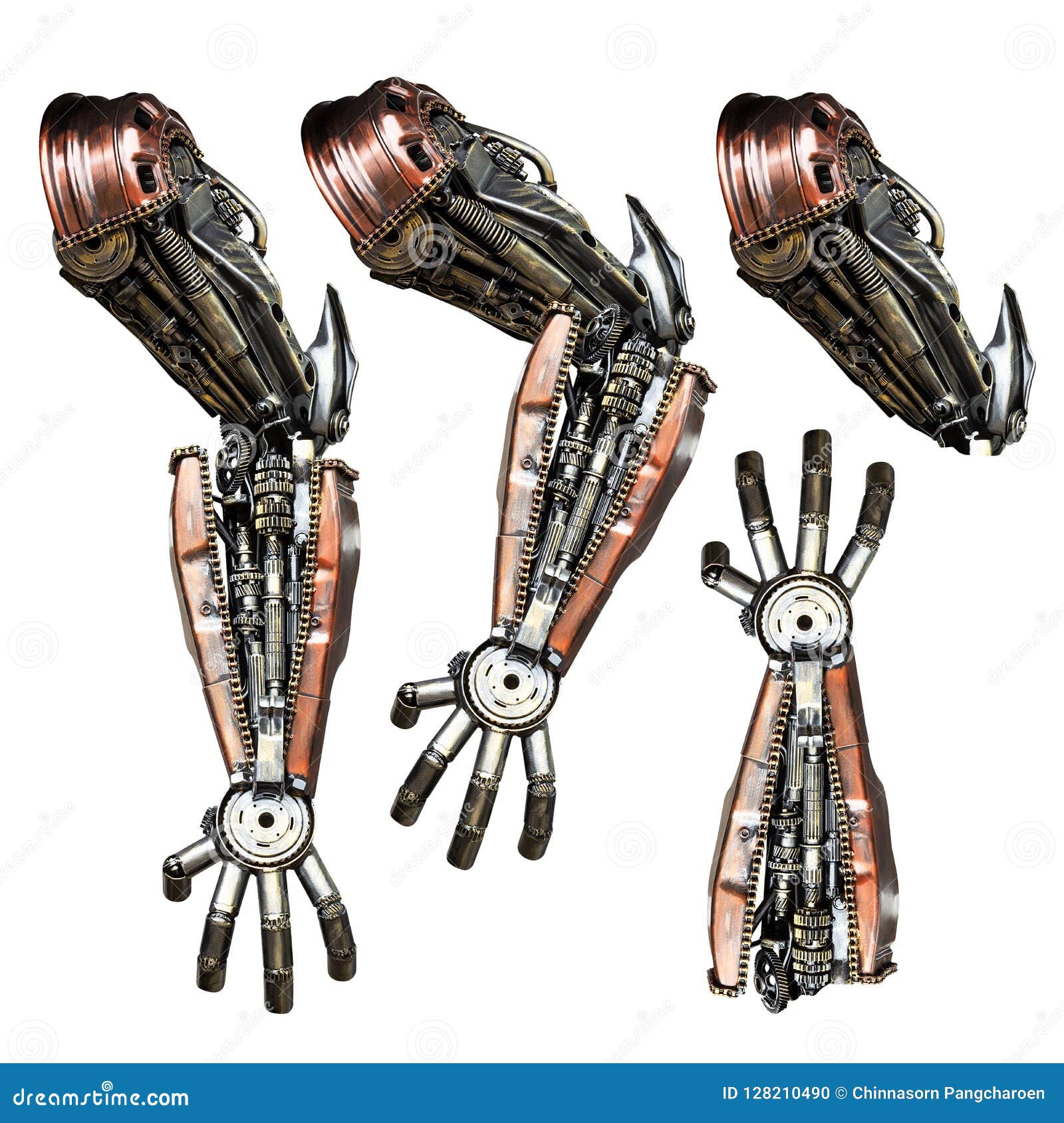 Metallic robot hand stock photo. Image of concept, futuristic - 128210490