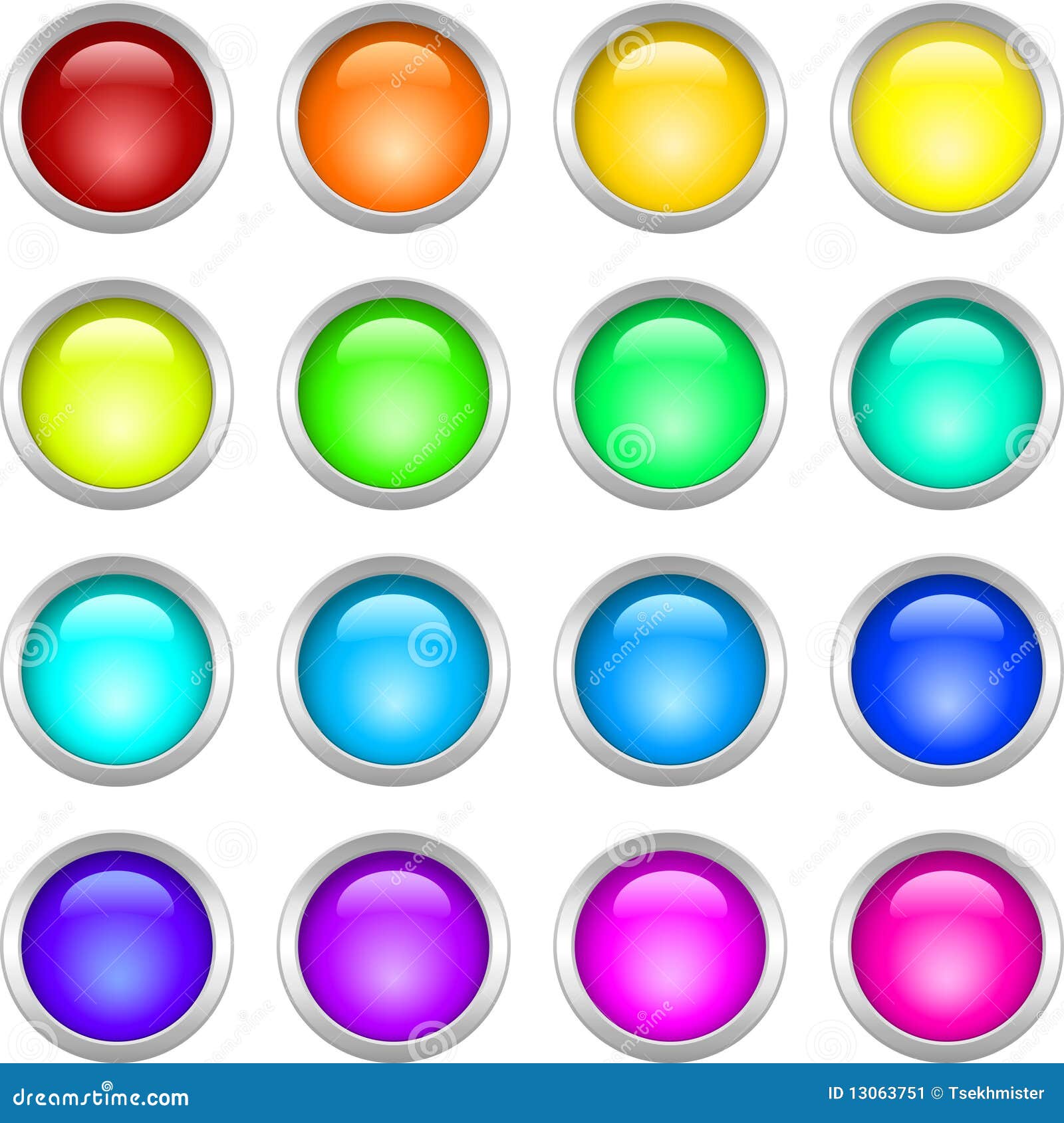 Metallic Round Buttons stock vector. Illustration of chromatic - 13063751