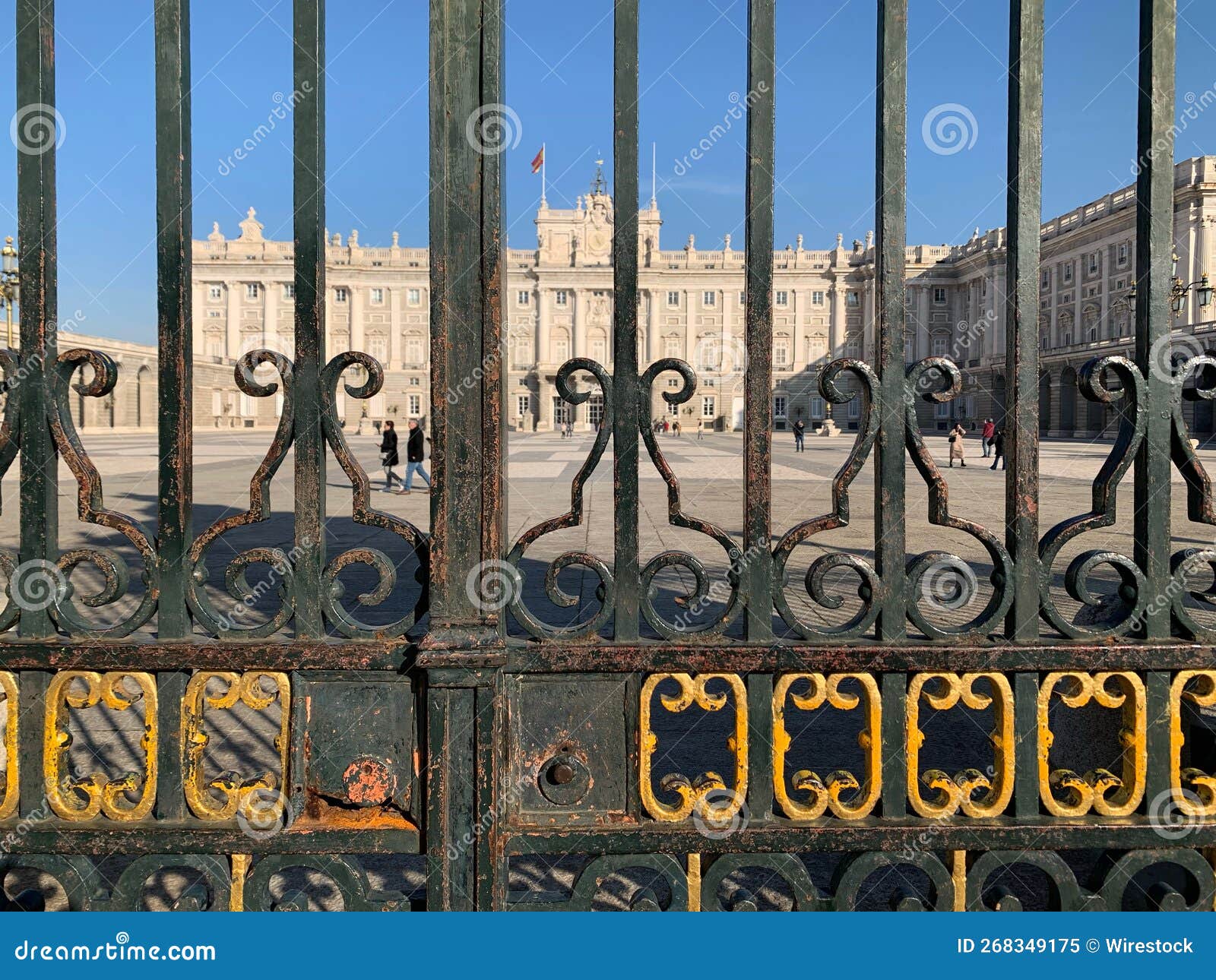 Metallic Rustic Gates on the Royal Palace of Madrid in Spain Under the ...