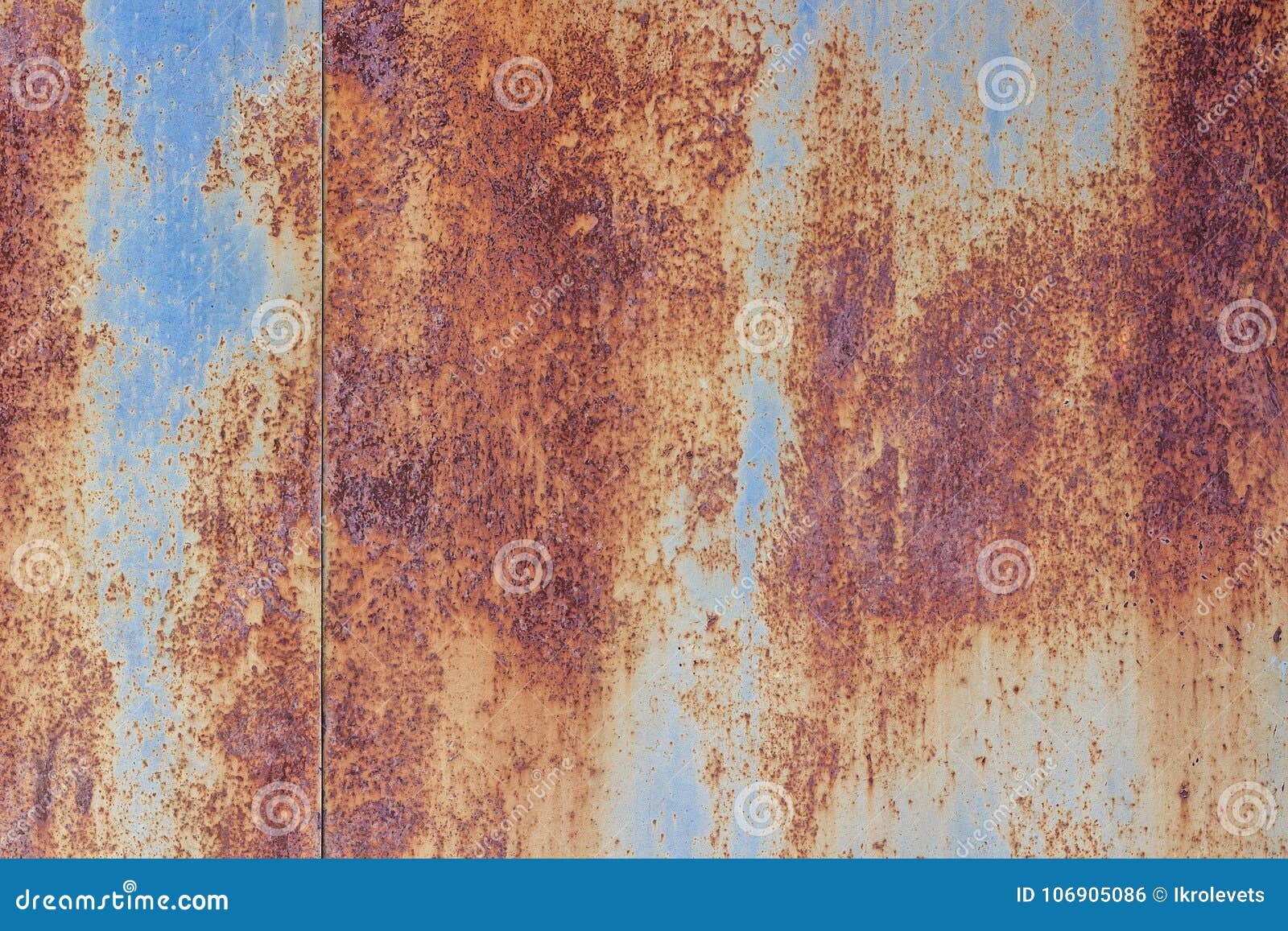 Metallic Blue Background is almost Entirely Covered with Rust, Stock ...