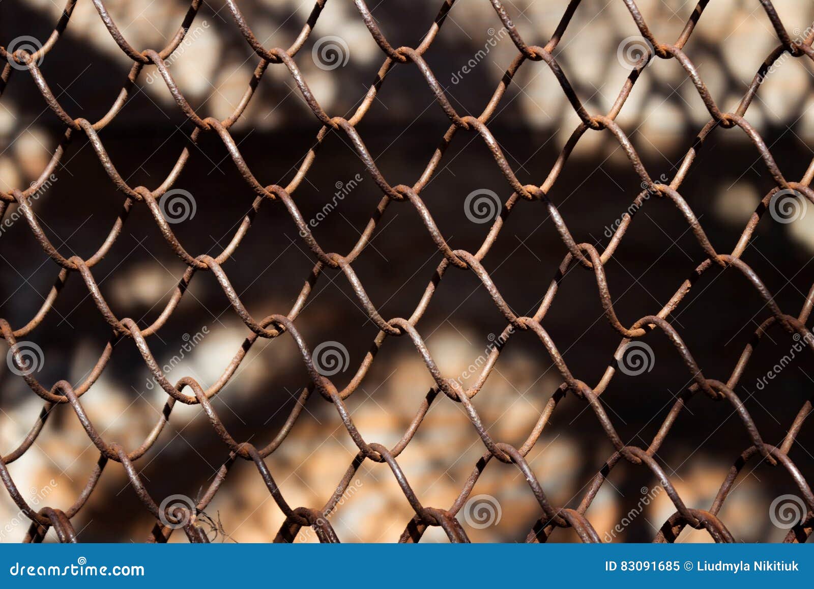 Metallic Rusty Fence in a Grid Background Stock Image - Image of cage ...