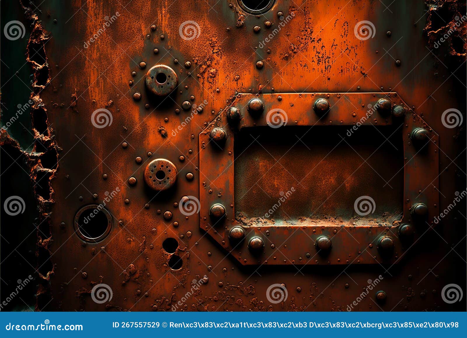 Metallic Rusty Iron Wall Texture With Rivets Surface Texture Design