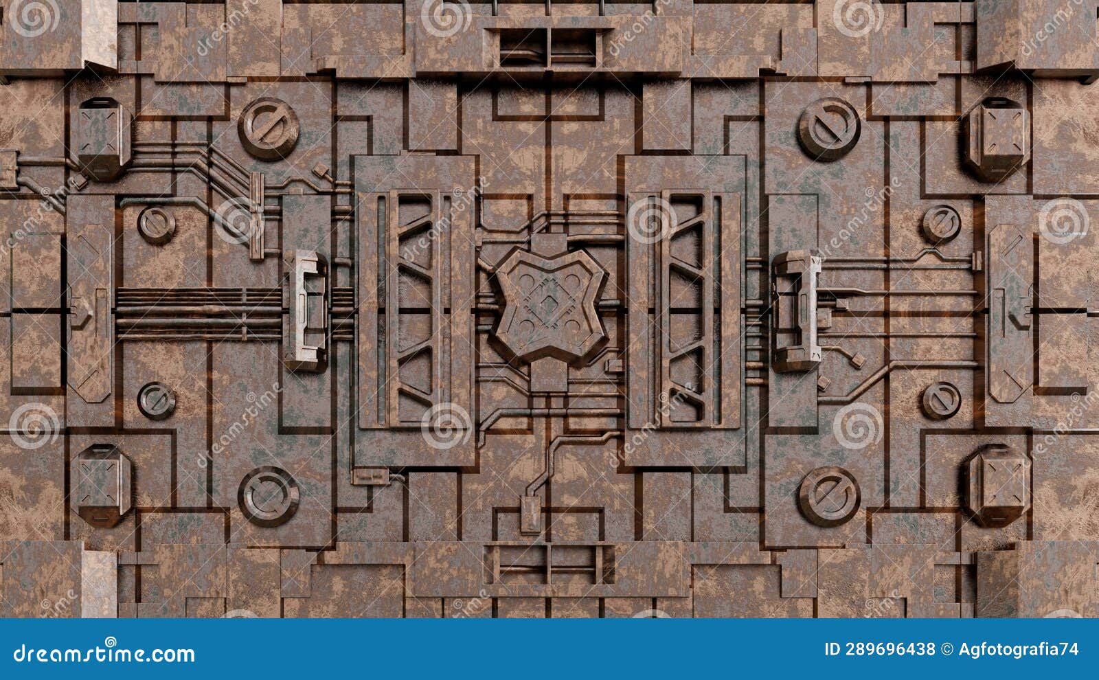 Metallic Sci-Fi Panels Spaceship Hull. Futuristic Geometric Pattern and ...