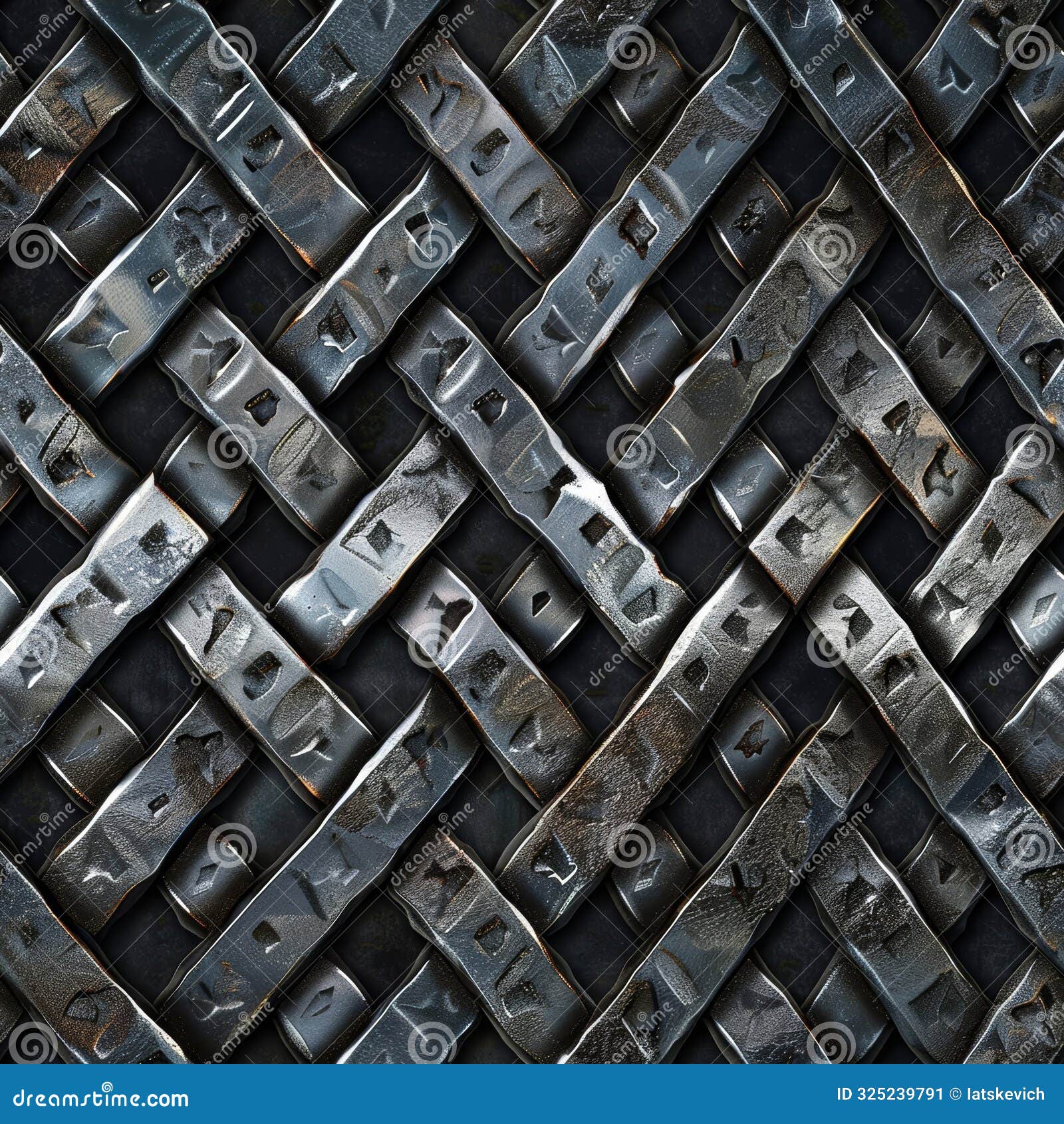 Metallic Seamless Pattern of a Twisted Metal. Photorealistic Tileable ...