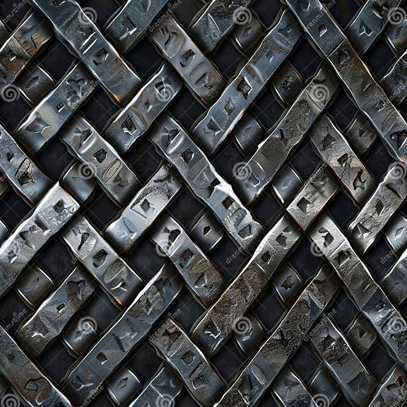 Metallic Seamless Pattern of a Twisted Metal. Photorealistic Tileable ...