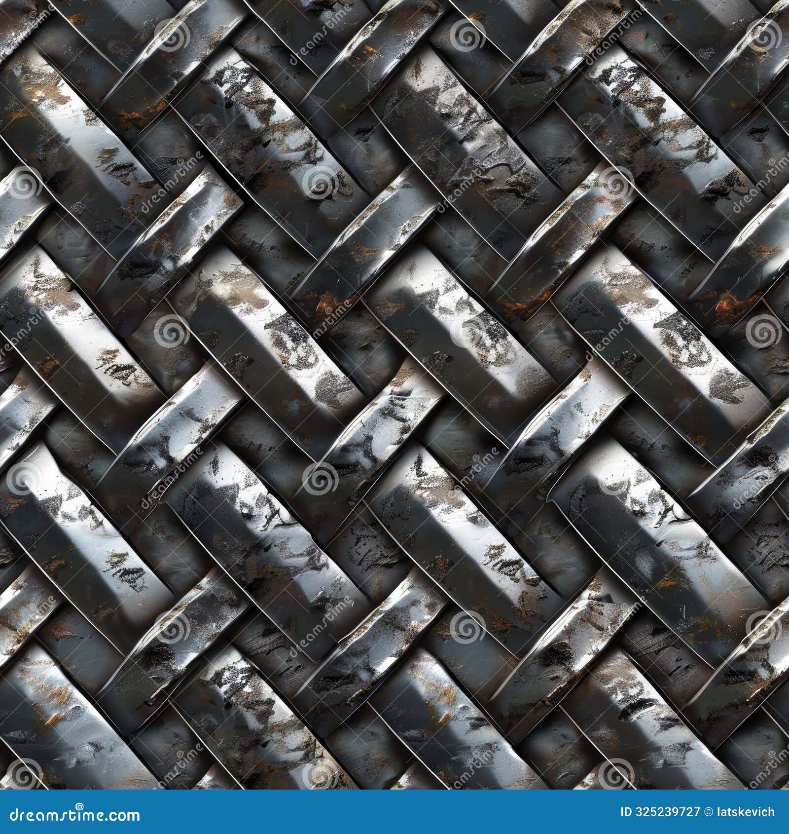 Metallic Seamless Pattern of a Twisted Metal. Photorealistic Tileable ...