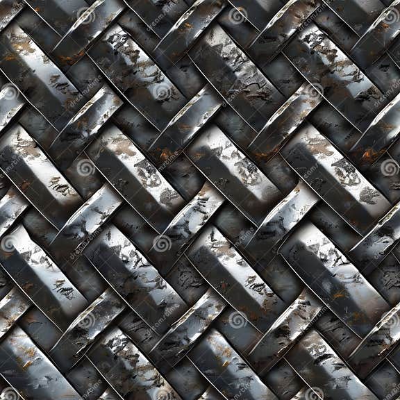 Metallic Seamless Pattern of a Twisted Metal. Photorealistic Tileable ...