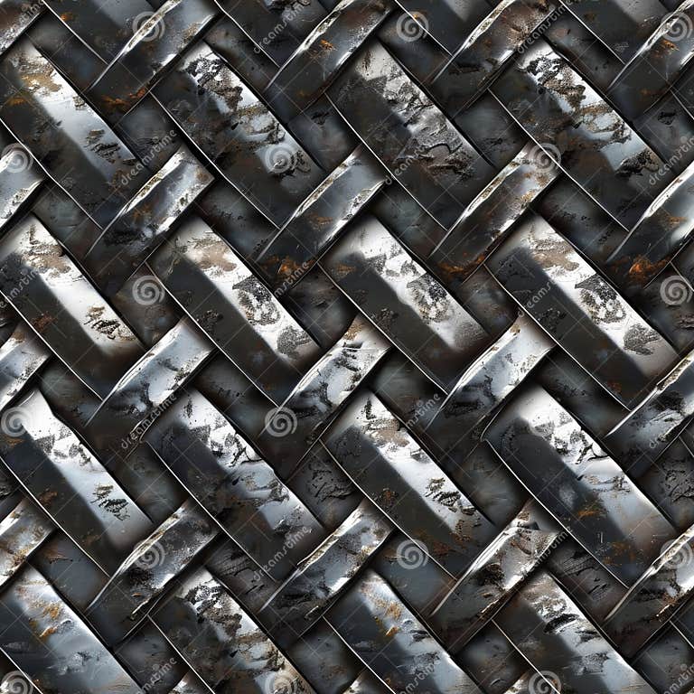 Metallic Seamless Pattern of a Twisted Metal. Photorealistic Tileable ...
