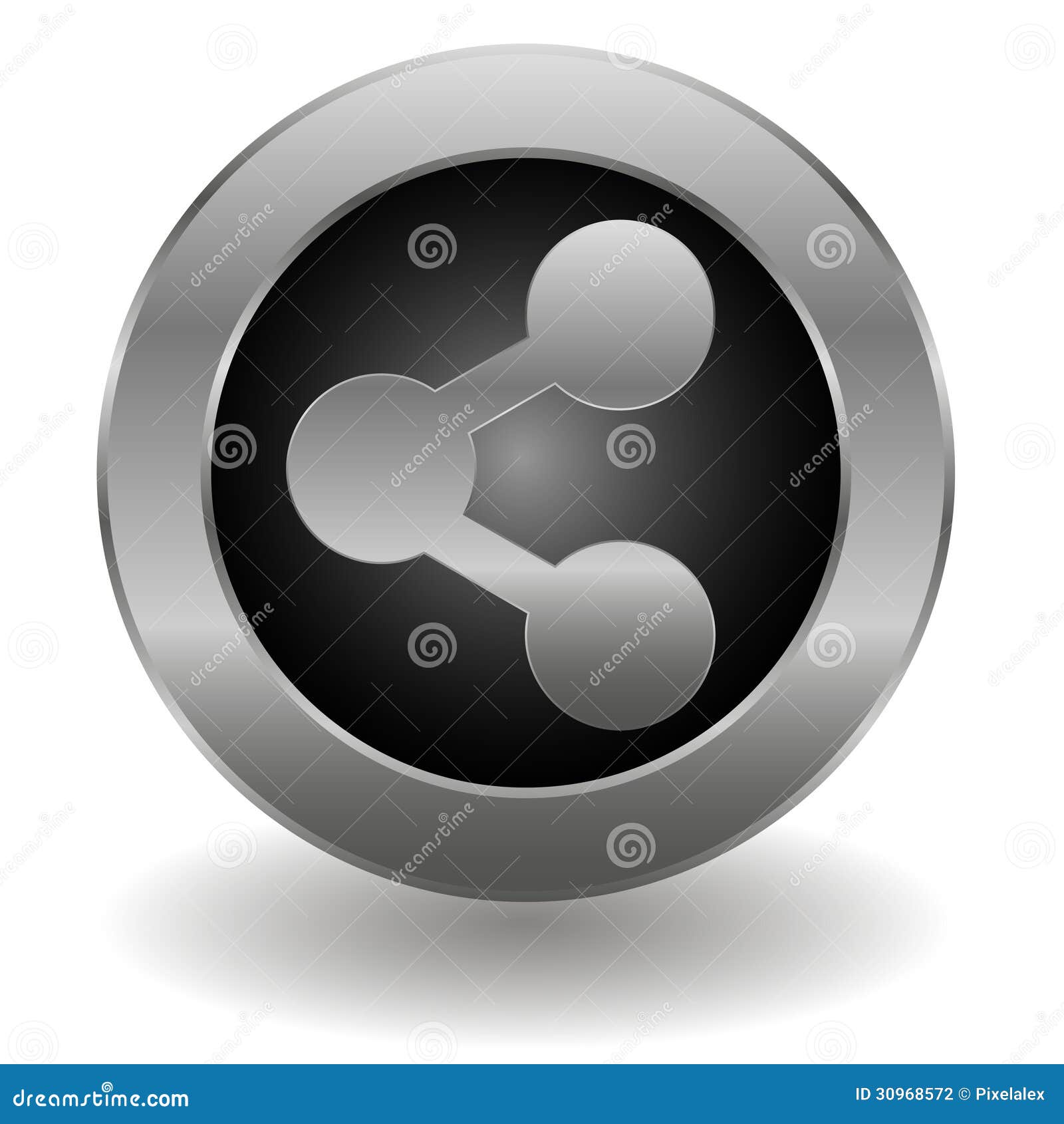 Metallic share button stock vector. Illustration of internet - 30968572