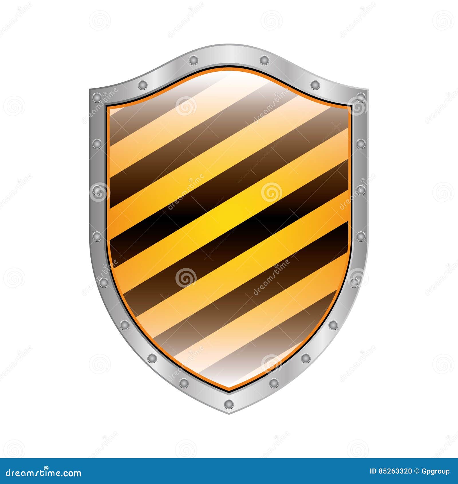 Metallic Shield with Diagonal Stripe Stock Illustration - Illustration ...