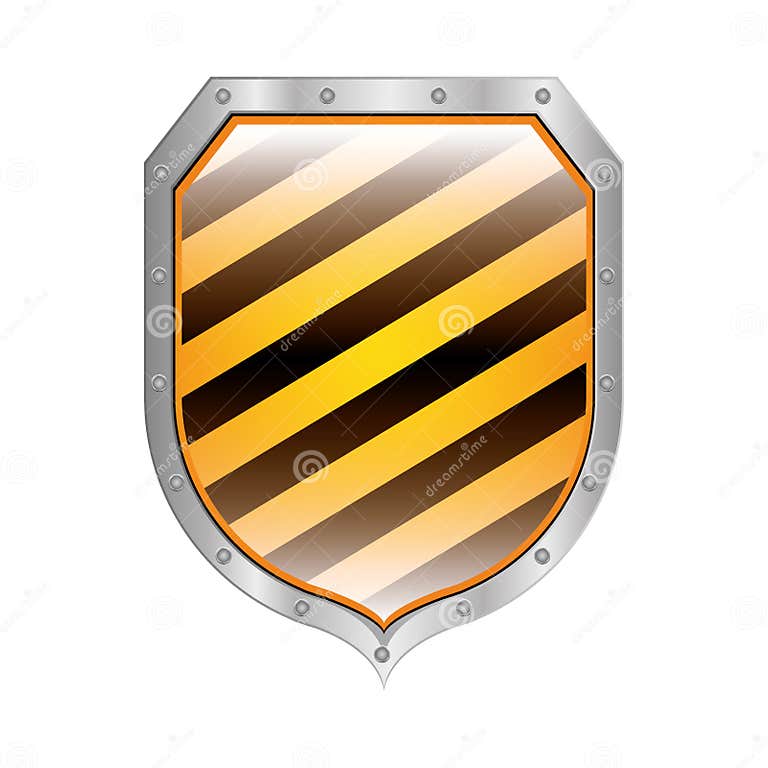 Metallic Shield with Diagonal Stripe Stock Illustration - Illustration ...