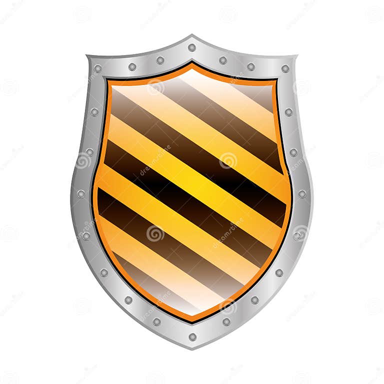 Metallic Shield with Right Diagonal Stripe Stock Illustration ...