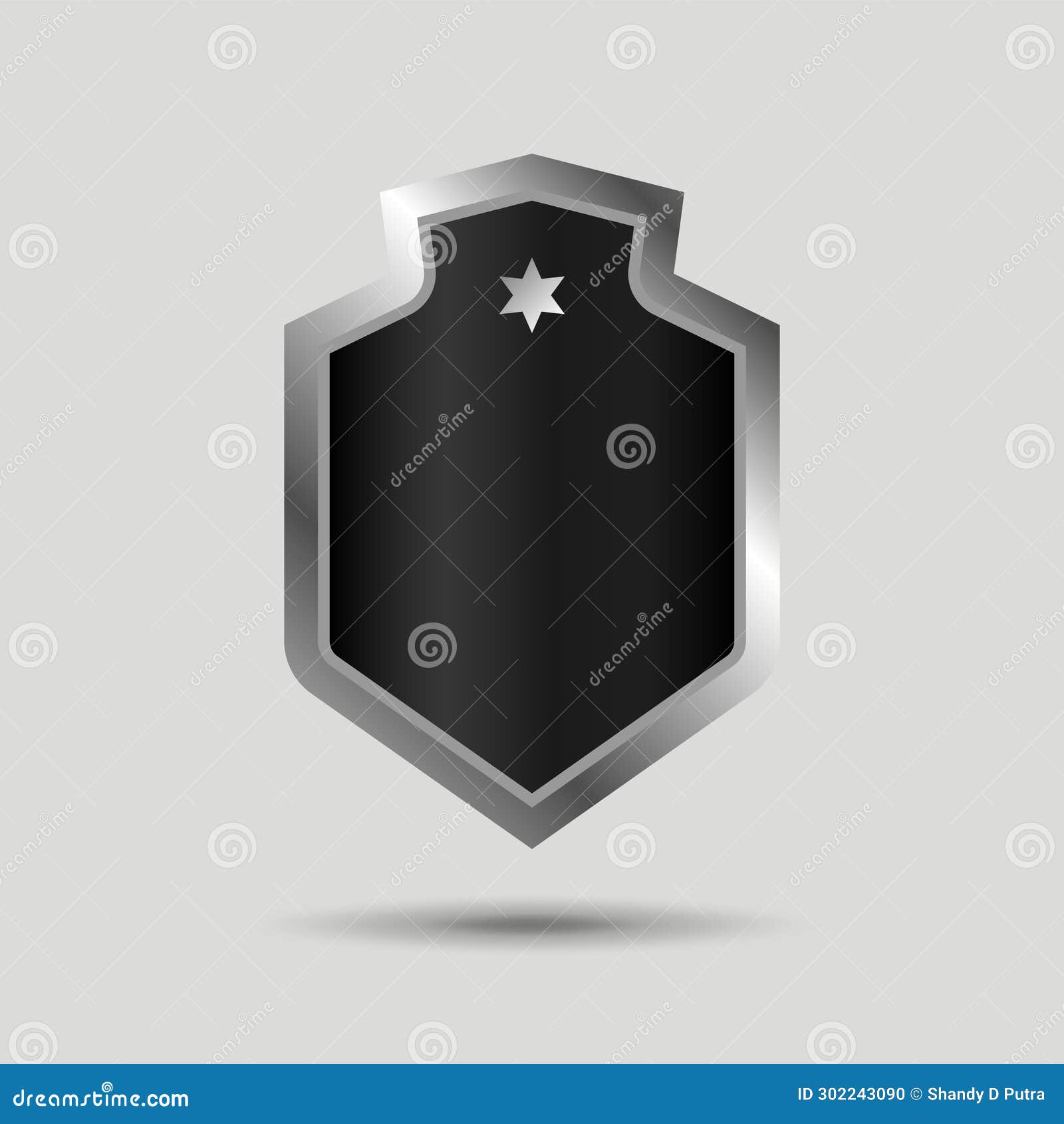 Metallic Shield Symbol or Badge Stock Vector - Illustration of chrome ...