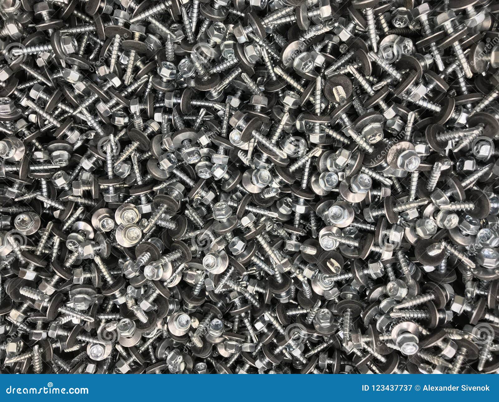 Metallic shining screws stock image. Image of heap, screws - 123437737