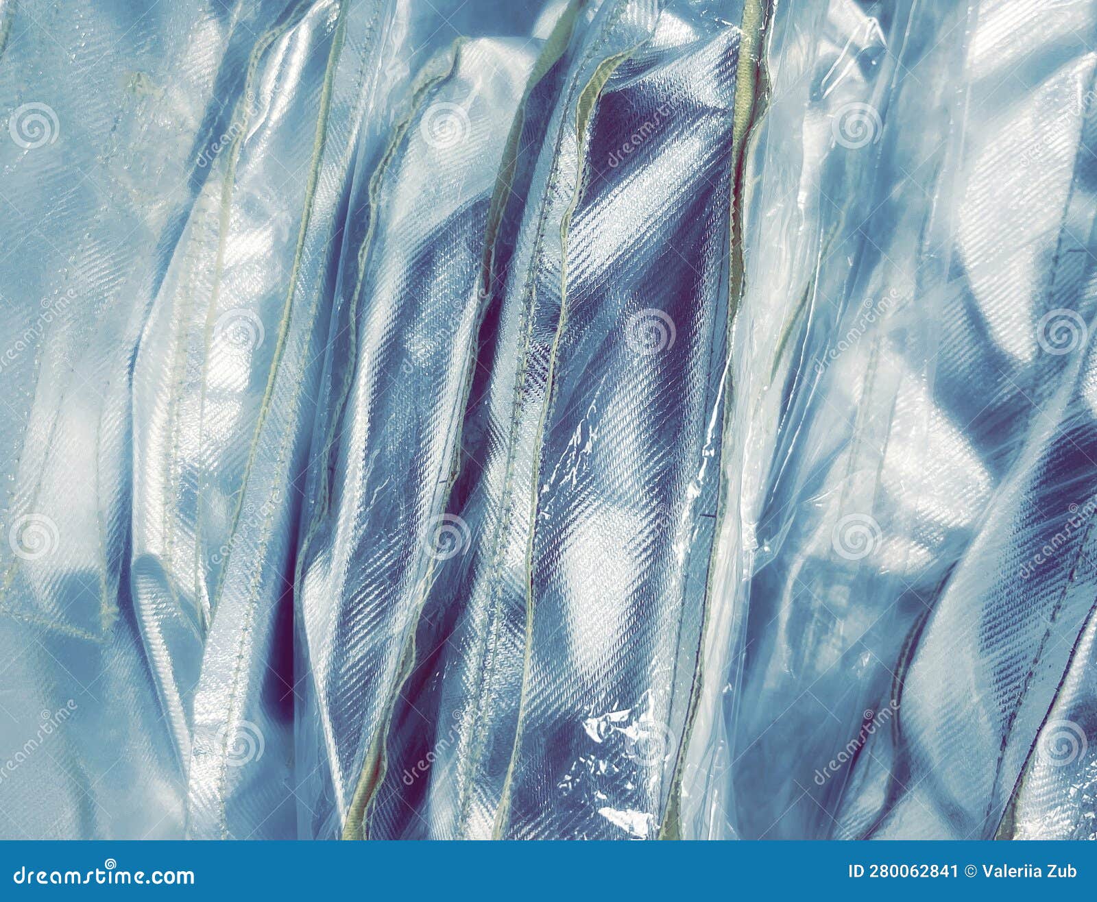 Metallic Shiny Fabric. Close Up Texture of Folds Stock Image - Image of ...