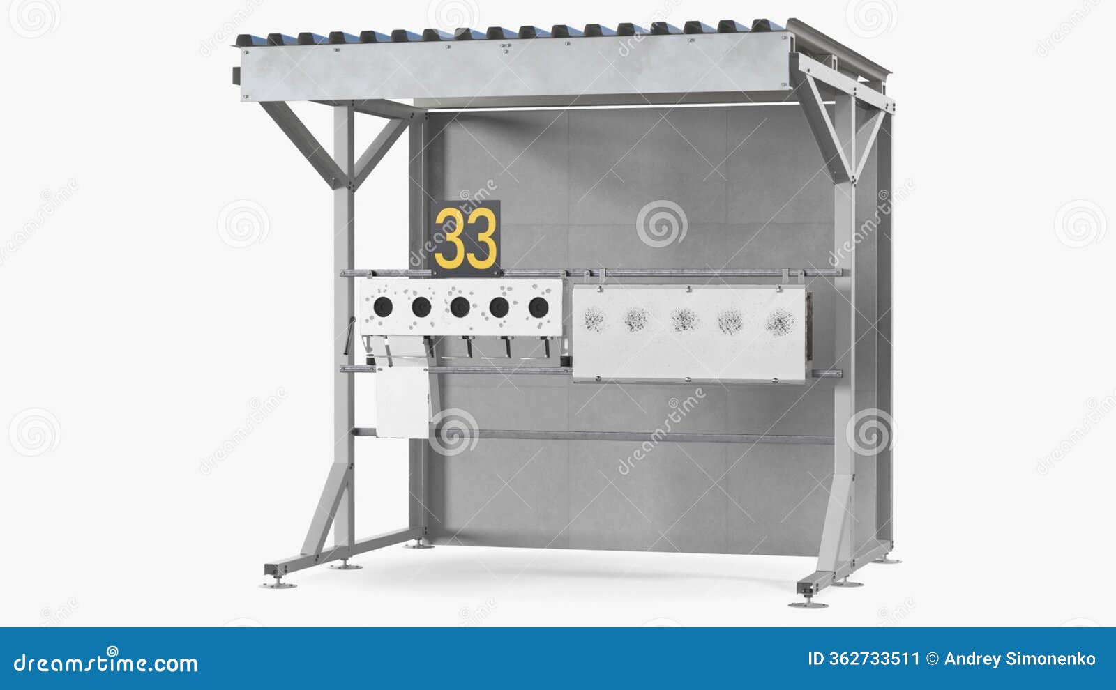 Metallic Shooting Range Target System with Roof Stock Image - Image of ...