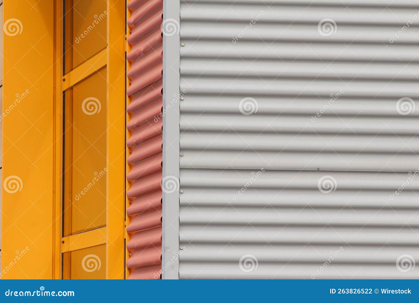 Metallic Shutter Fence on a Modern Building Stock Photo - Image of ...