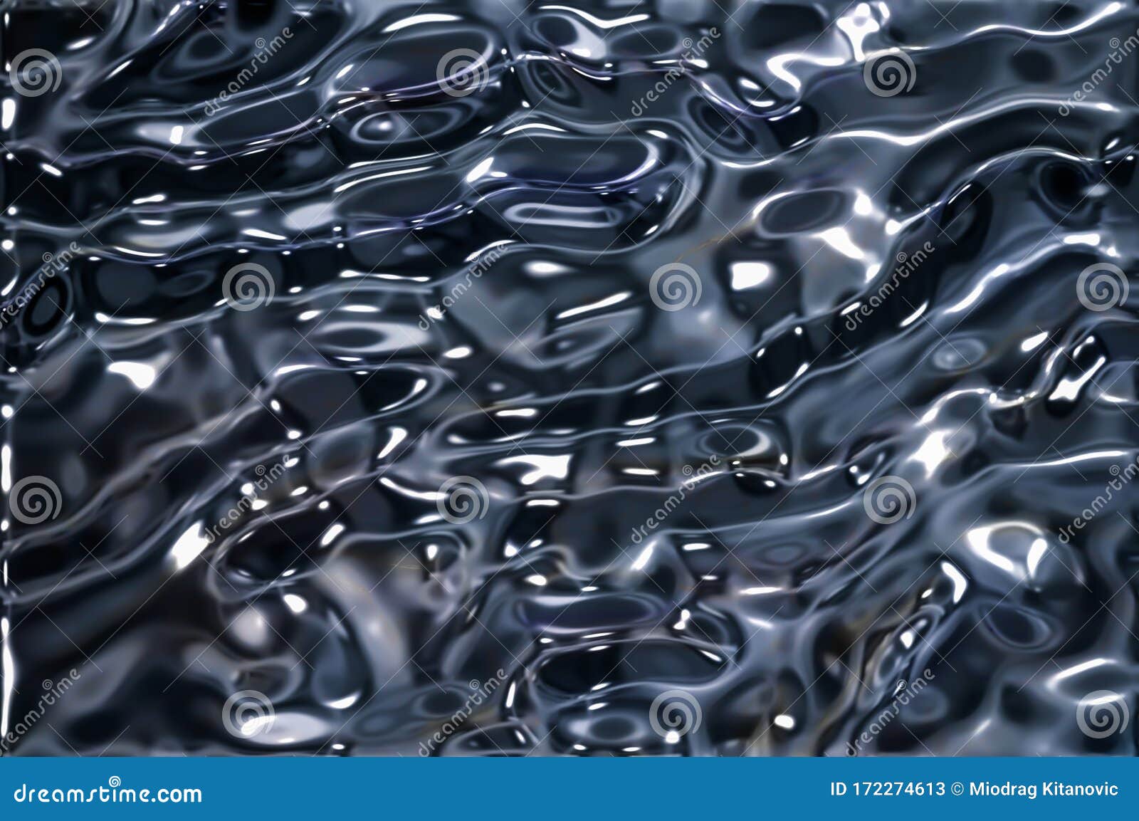 Metallic Silver Blue Wavy Background Stock Illustration - Illustration ...