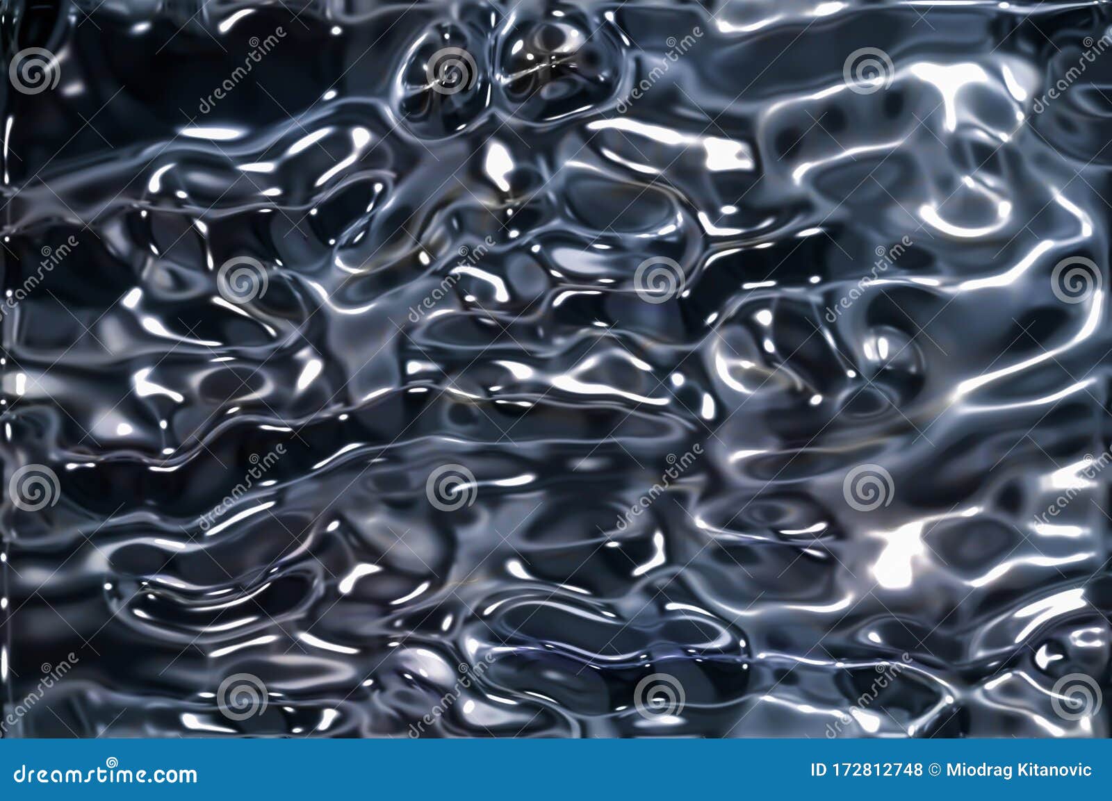 Metallic Silver Blue Wavy Background Stock Illustration - Illustration ...