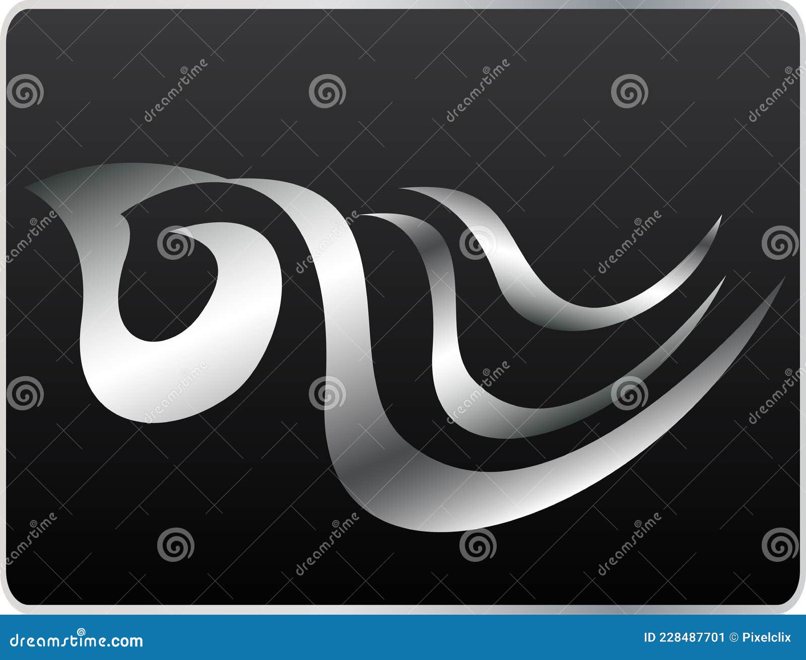 Metallic Silver Dragon Logo Sign. Stock Vector - Illustration of silver ...